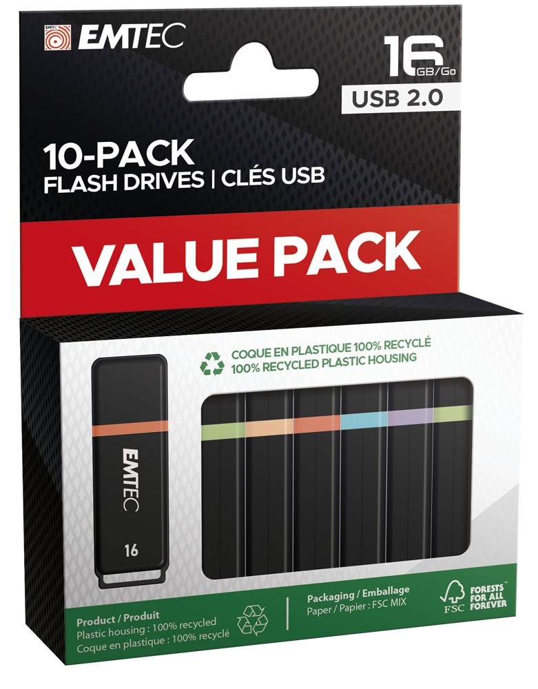 K100 USB2.0 Mini Box 10-Pack | EMTEC