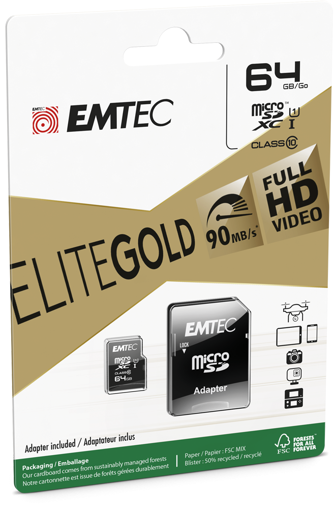 microSD UHS-I U1 Elite Gold | EMTEC